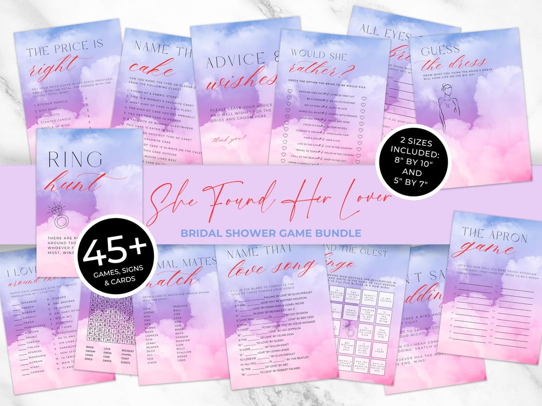 She Found Her Lover Bridal Shower Games. Editable Bachelorette Party ...