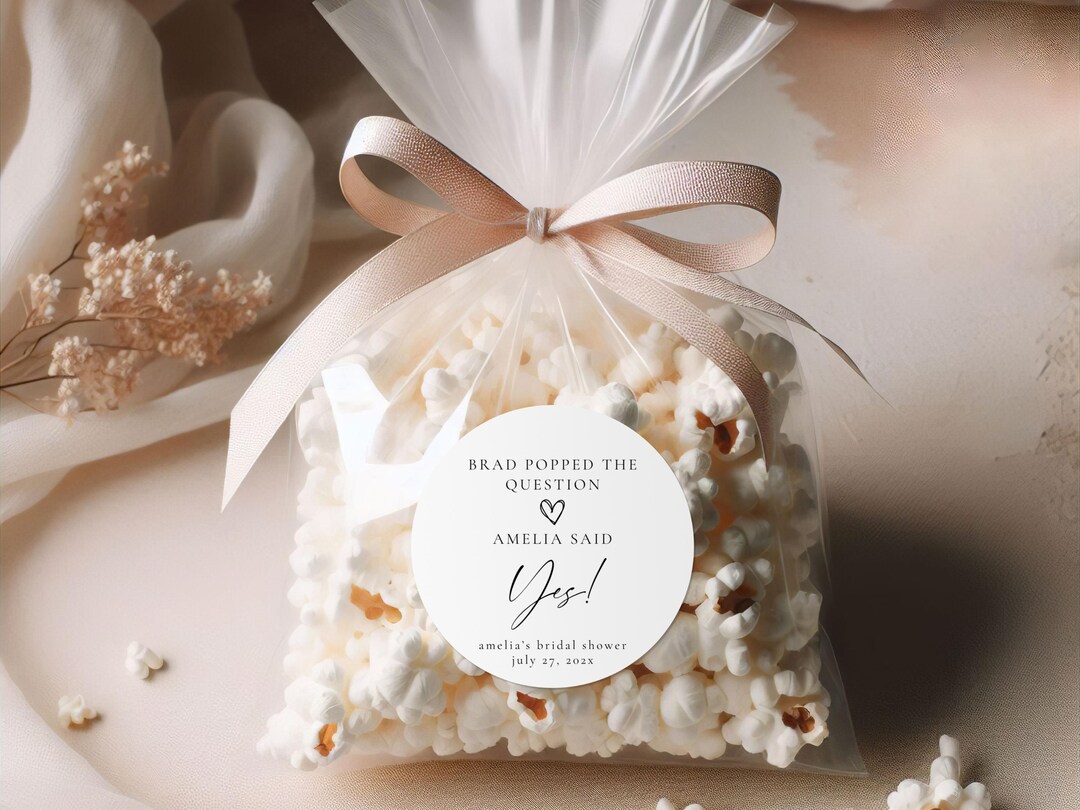 He Popped the Question Printable. Engagement Party Popcorn Favor Tag ...