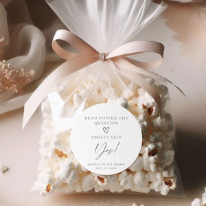 He Popped the Question Printable. Engagement Party Popcorn Favor Tag ...