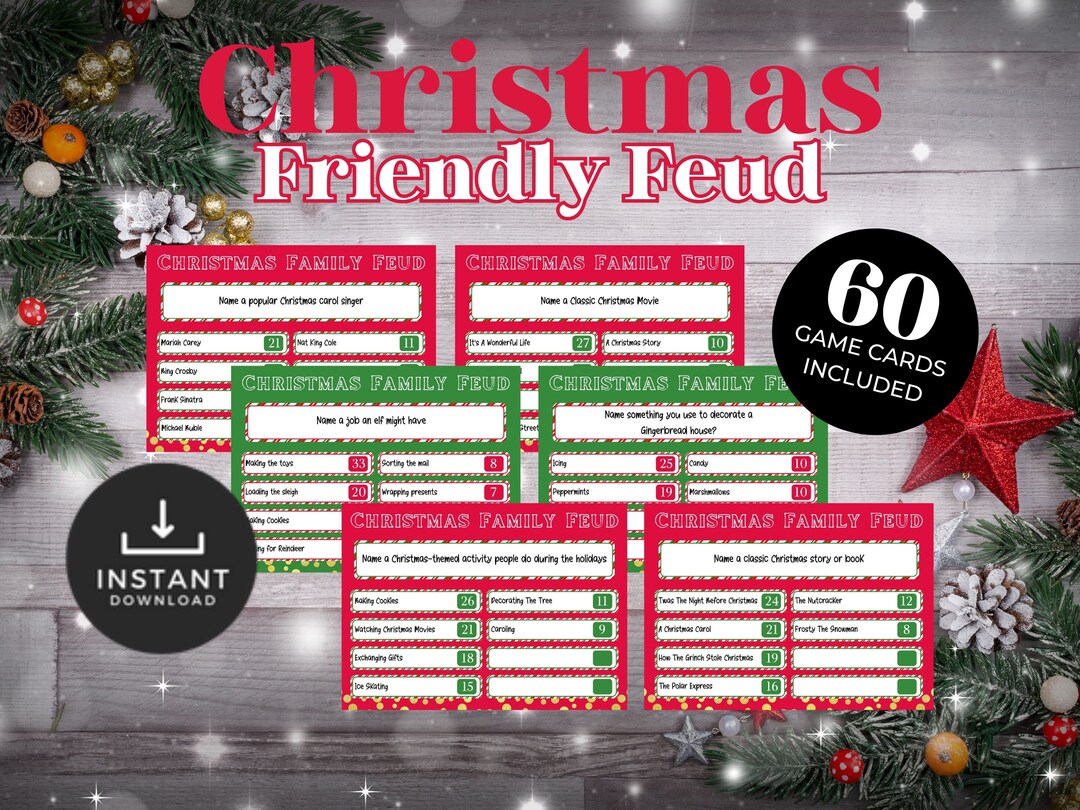 Christmas Day Feud. Friendly Feud Game. Printable Christmas Activity ...
