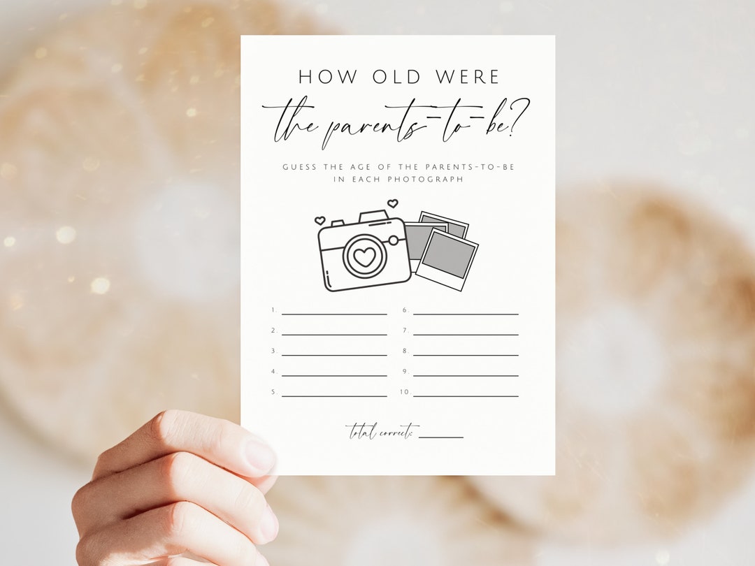 Baby Shower Photo Age Game. How Old Were They Baby Shower Game. Age ...