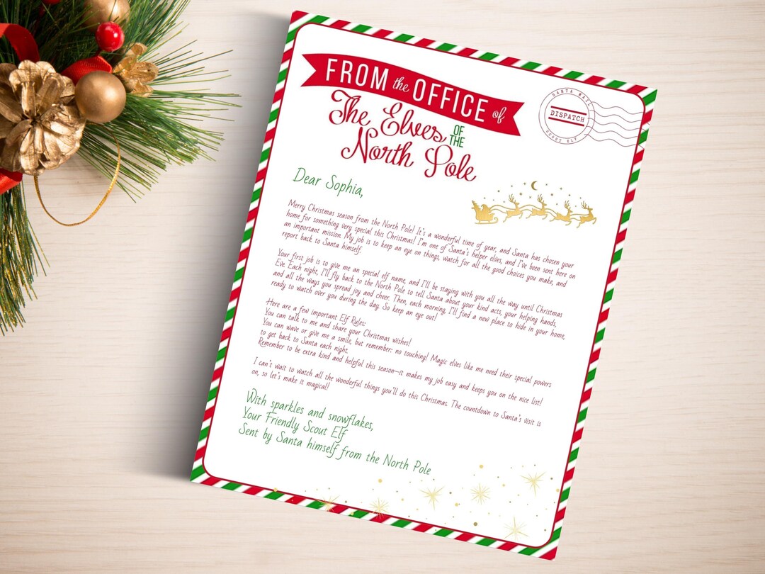 Elf Arrival Letter First Time. Christmas Kids Welcome Letter. Editable ...