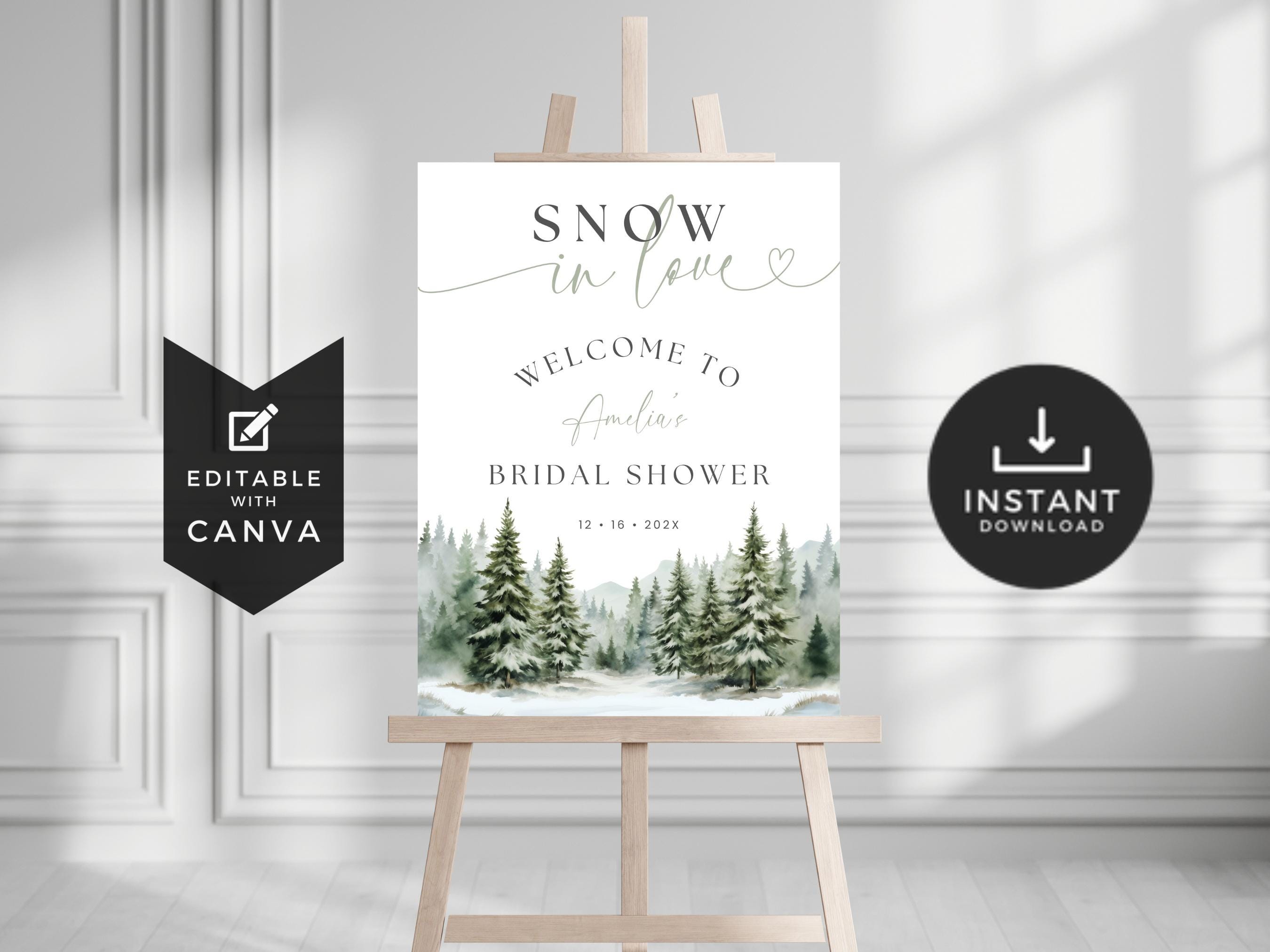 Snow in Love Bridal Shower Welcome Sign. Winter Wonderland Welcome ...