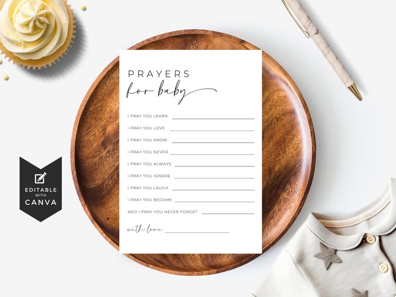 A Prayer for Baby Cards Editable. Baby Advice and Prayers Card ...