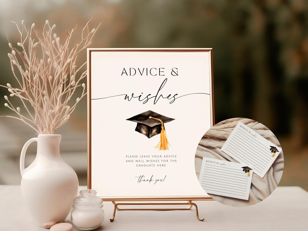 Advice and Wishes for the Graduate Sign. Personalized Graduation Party ...