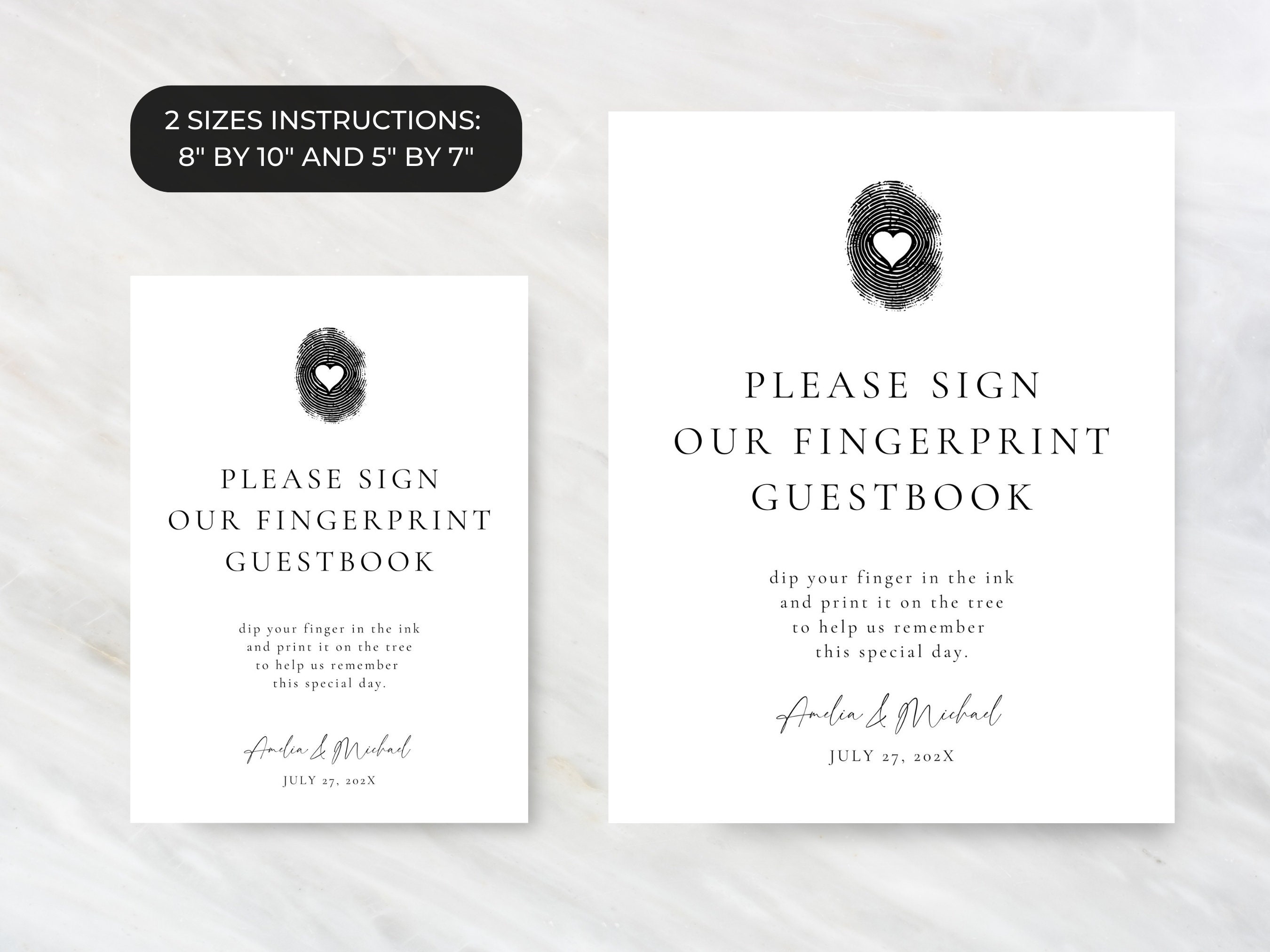 Fingerprint Tree Wedding Printable. Fingerprint Tree Guestbook. Please ...