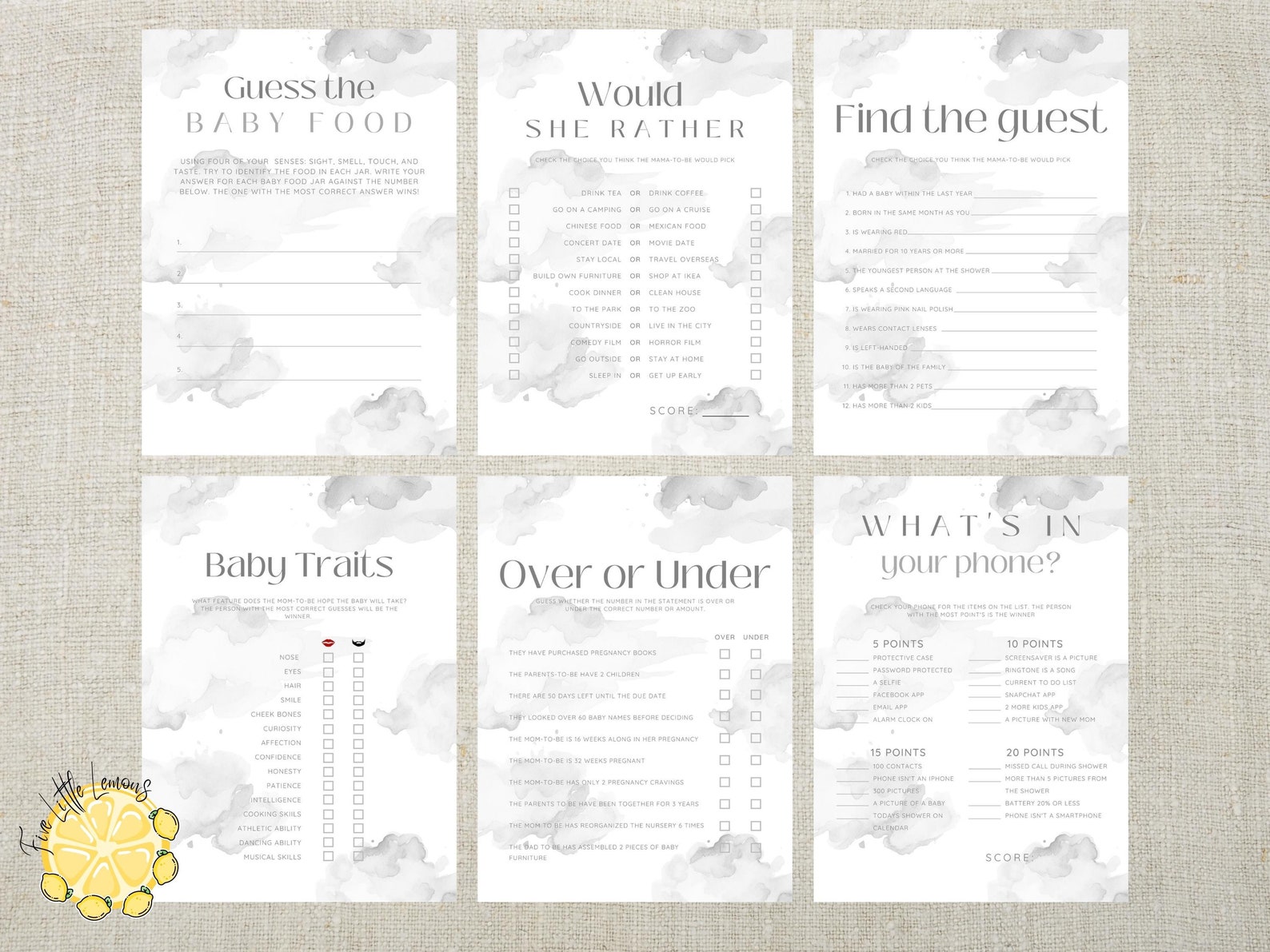 Cloud 9 Baby Shower Games. Editable Gender Neutral Cloud Nine - Etsy