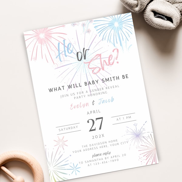 Firework Invitation - Etsy