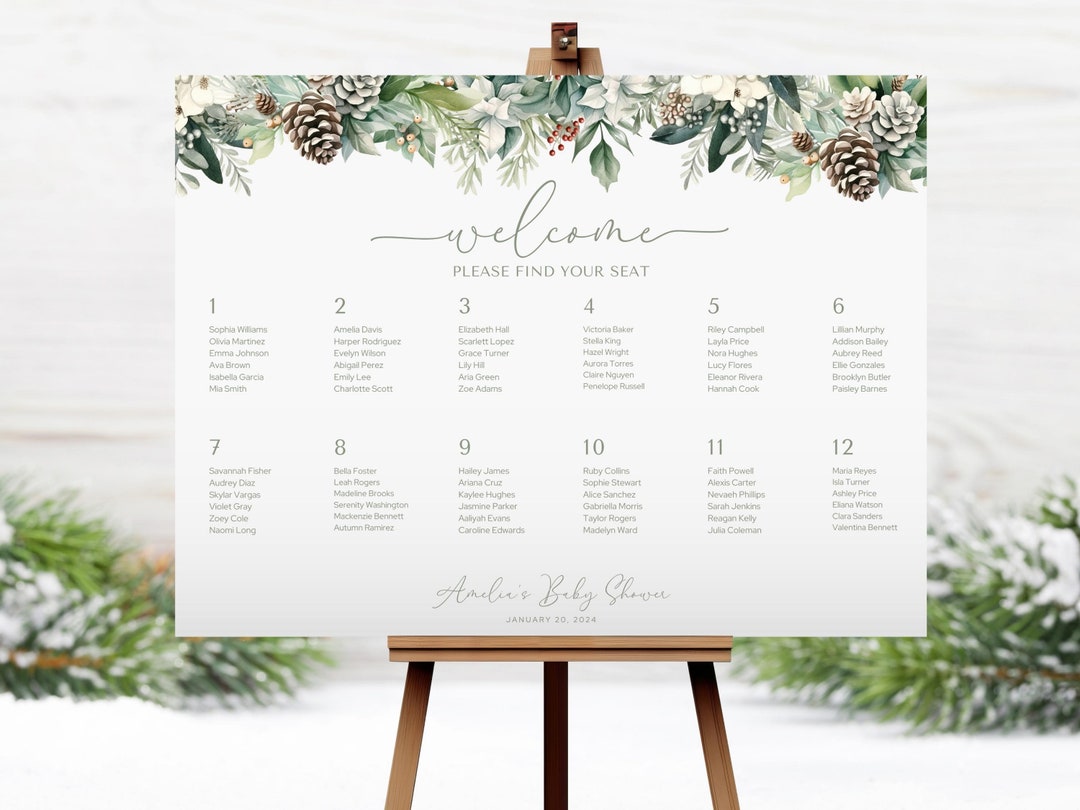 Baby Shower Seating Chart Printable. Find Your Seat. 2 Sizes. Gender ...