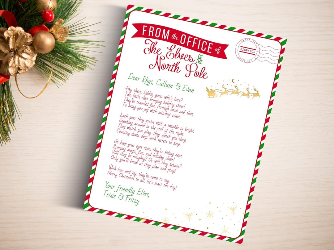 Elf Arrival 2 Elves. Elf I'm Back Template. Siblings Elves Welcome ...