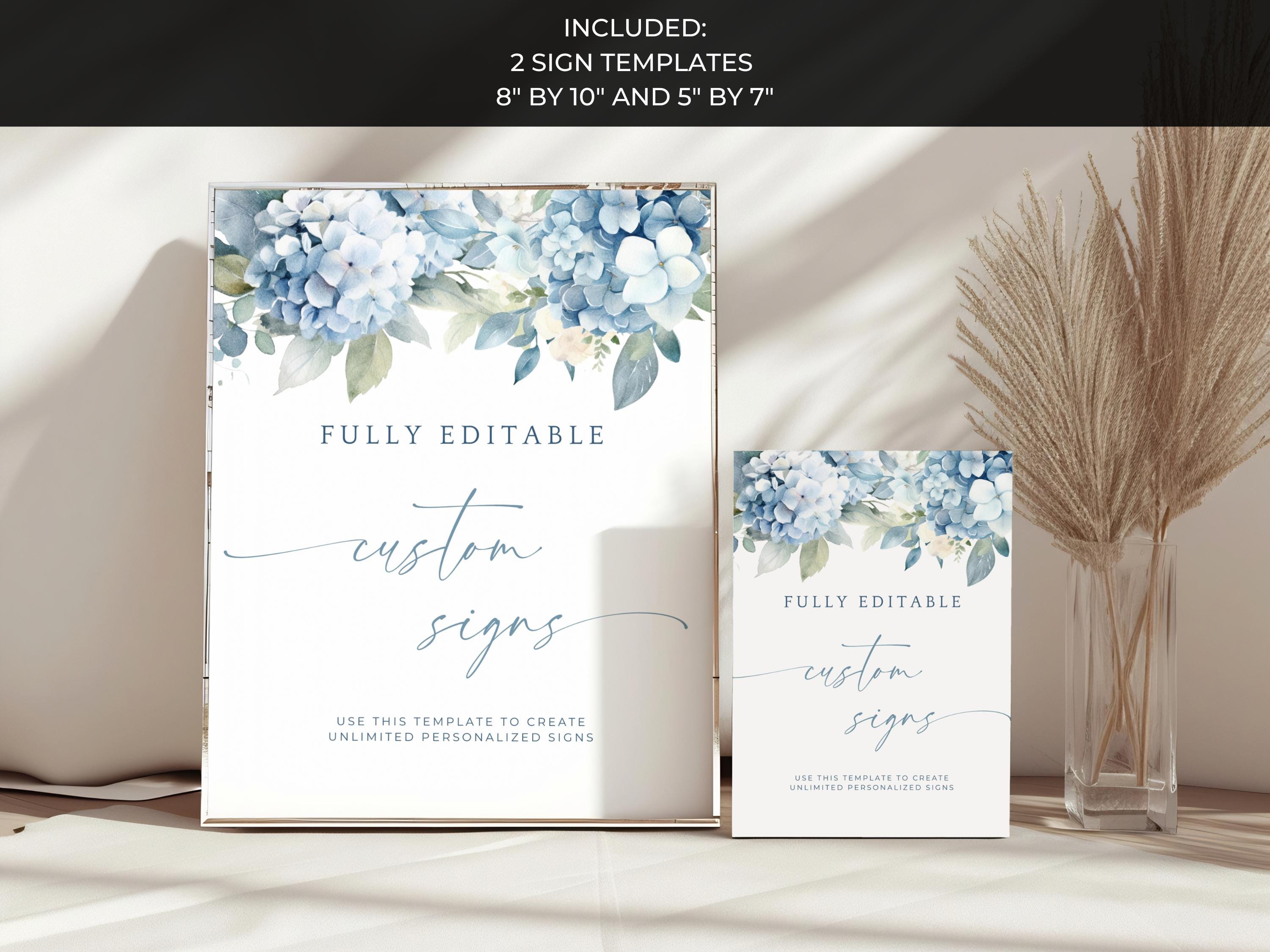 Something Blue Wedding Signage. Fully Editable Custom Sign. Dusty Blue ...