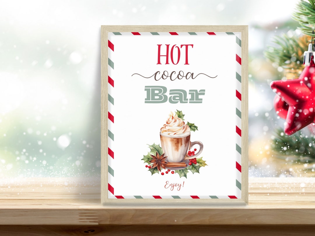 Hot Cocoa Bar Sign Baby Shower. Printable Hot Chocolate Bar. Christmas ...