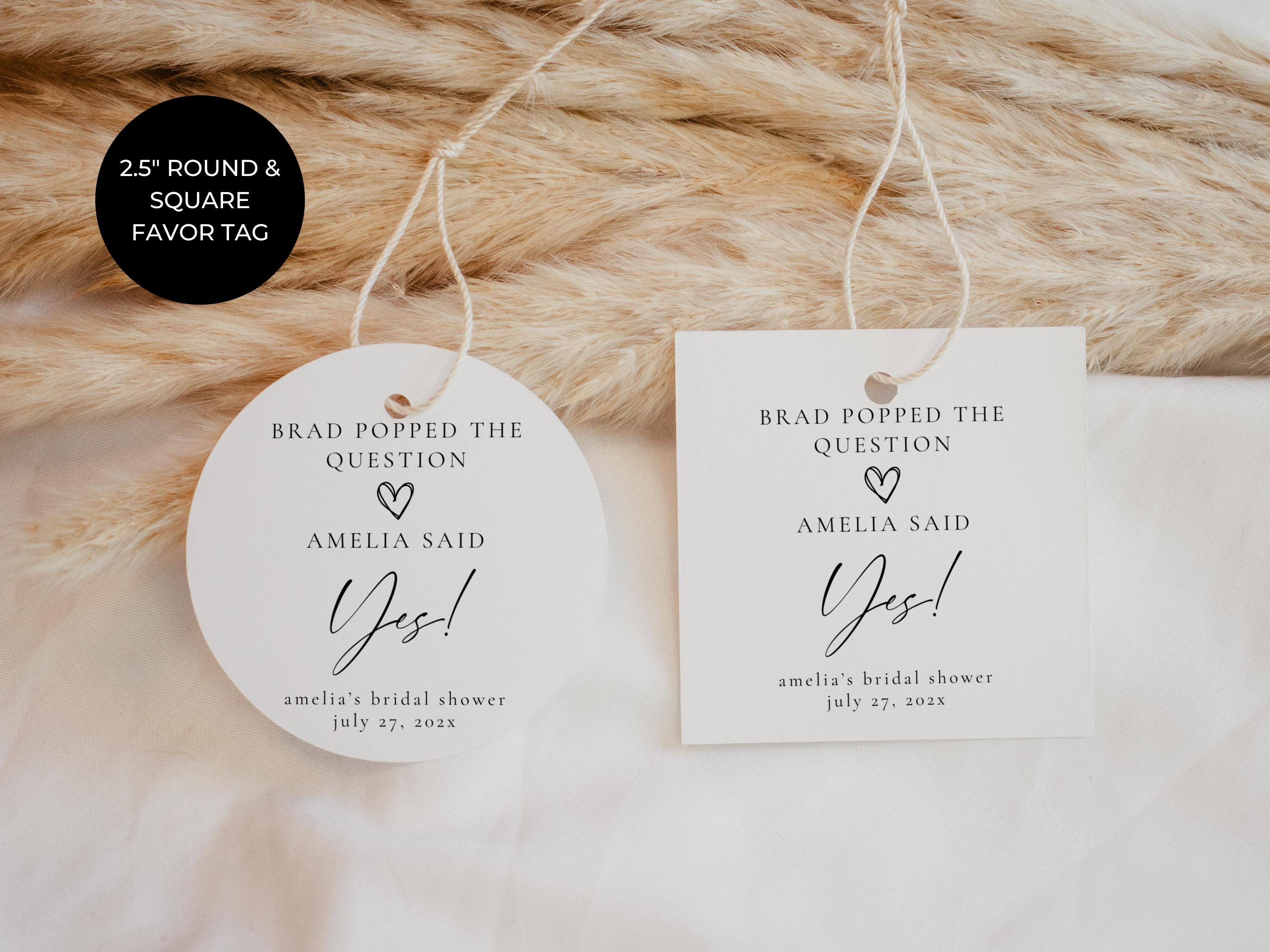 He Popped the Question Printable. Engagement Party Popcorn Favor Tag ...