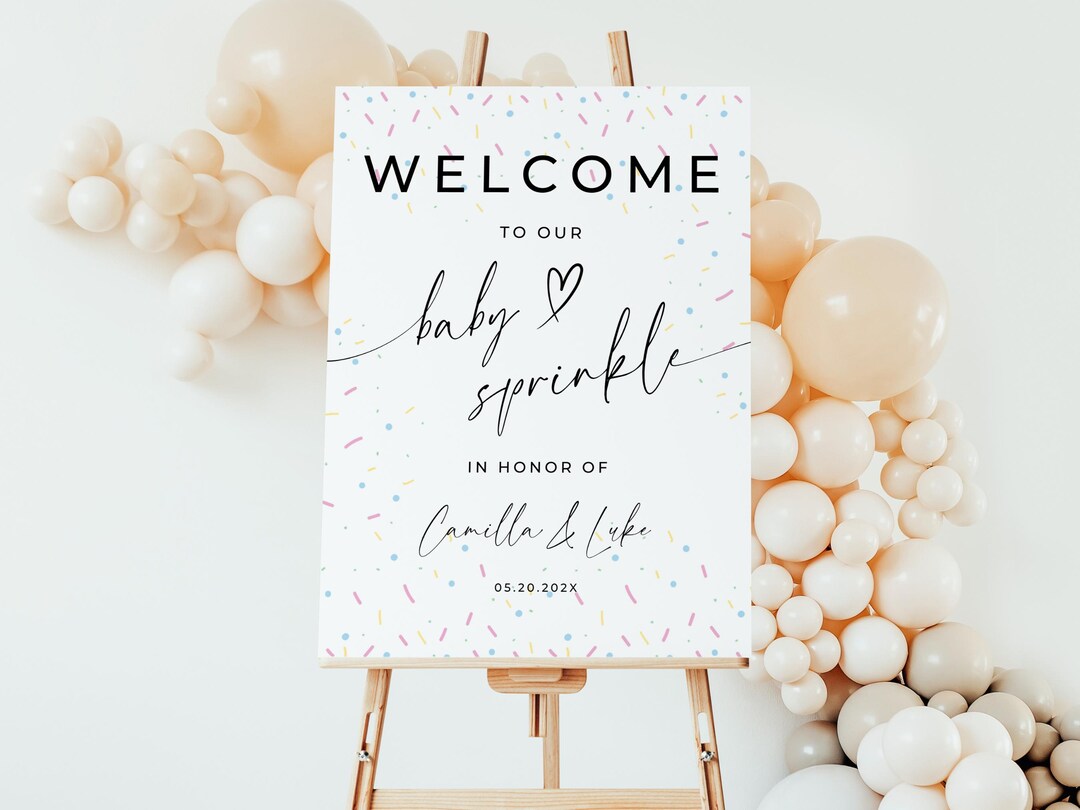 Baby Sprinkle Welcome Sign Digital Download. Gender Neutral Co-ed ...