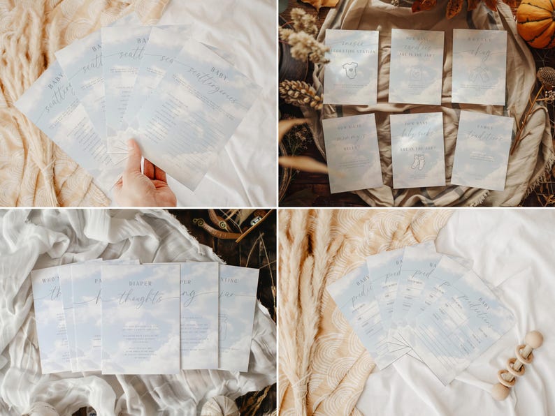 A Little Piece of Heaven Baby Shower Games. Heaven Sent Cloud Editable ...