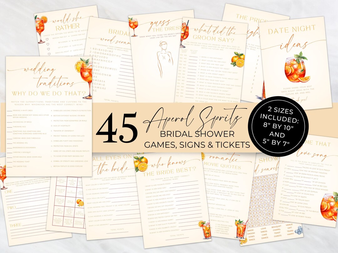 Aperol Spritz Bridal Shower Games. Love at First Spritz Bridal Shower ...