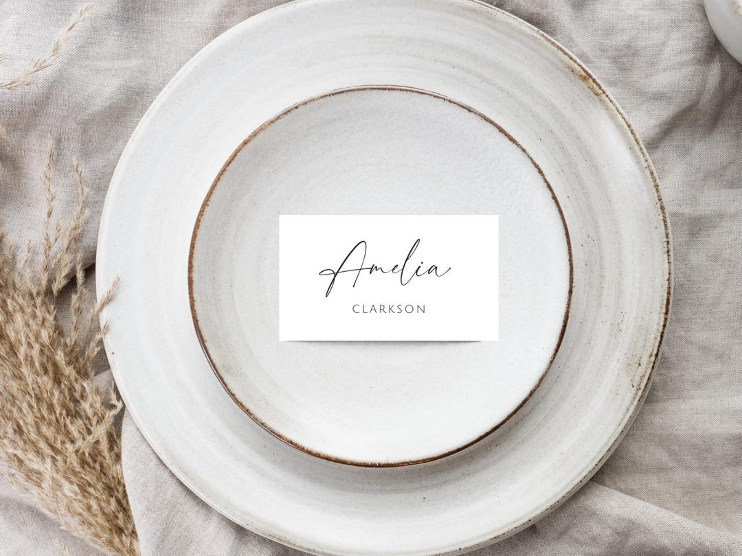 Minimalist Name Card Template. Modern Simple Place Card. Bohemian ...