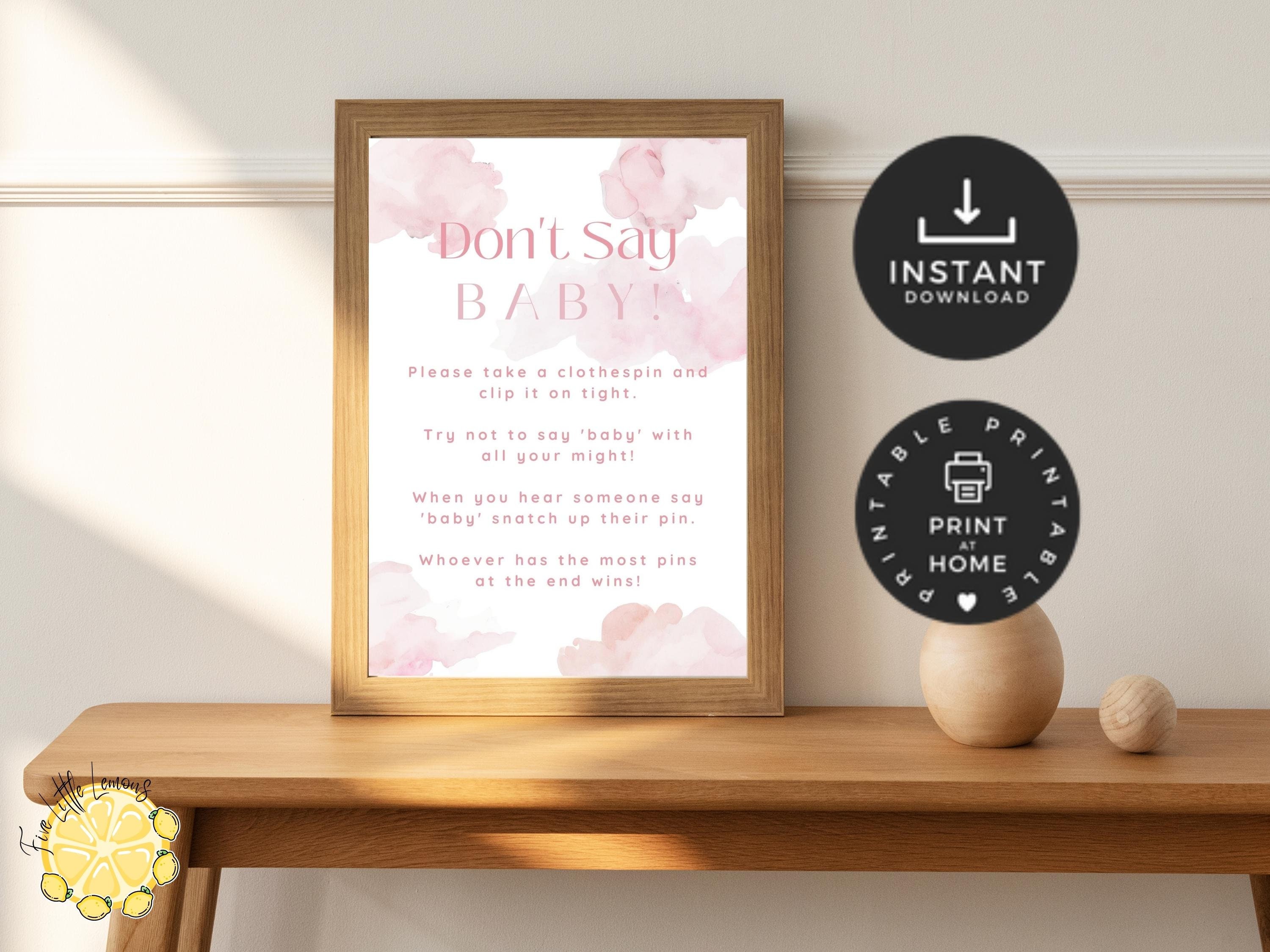 Pink Cloud 9 Baby Shower Games. Editable Girl Cloud Nine Baby Shower ...
