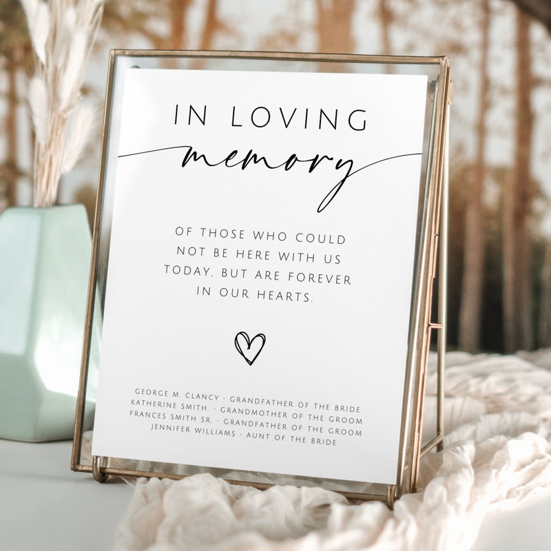 Memory Table Wedding Sign - Etsy