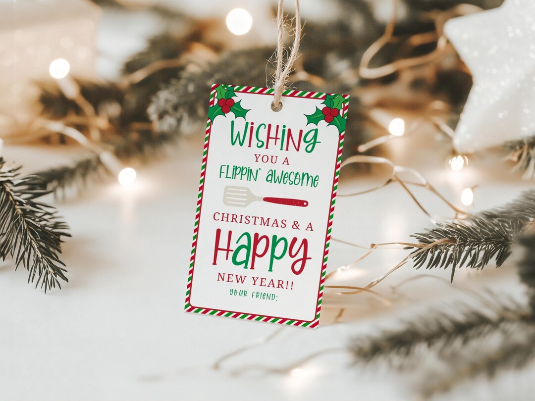 Pancakes Christmas Tag. Flippin' Awesome Card. Holiday Neighbour Gift ...
