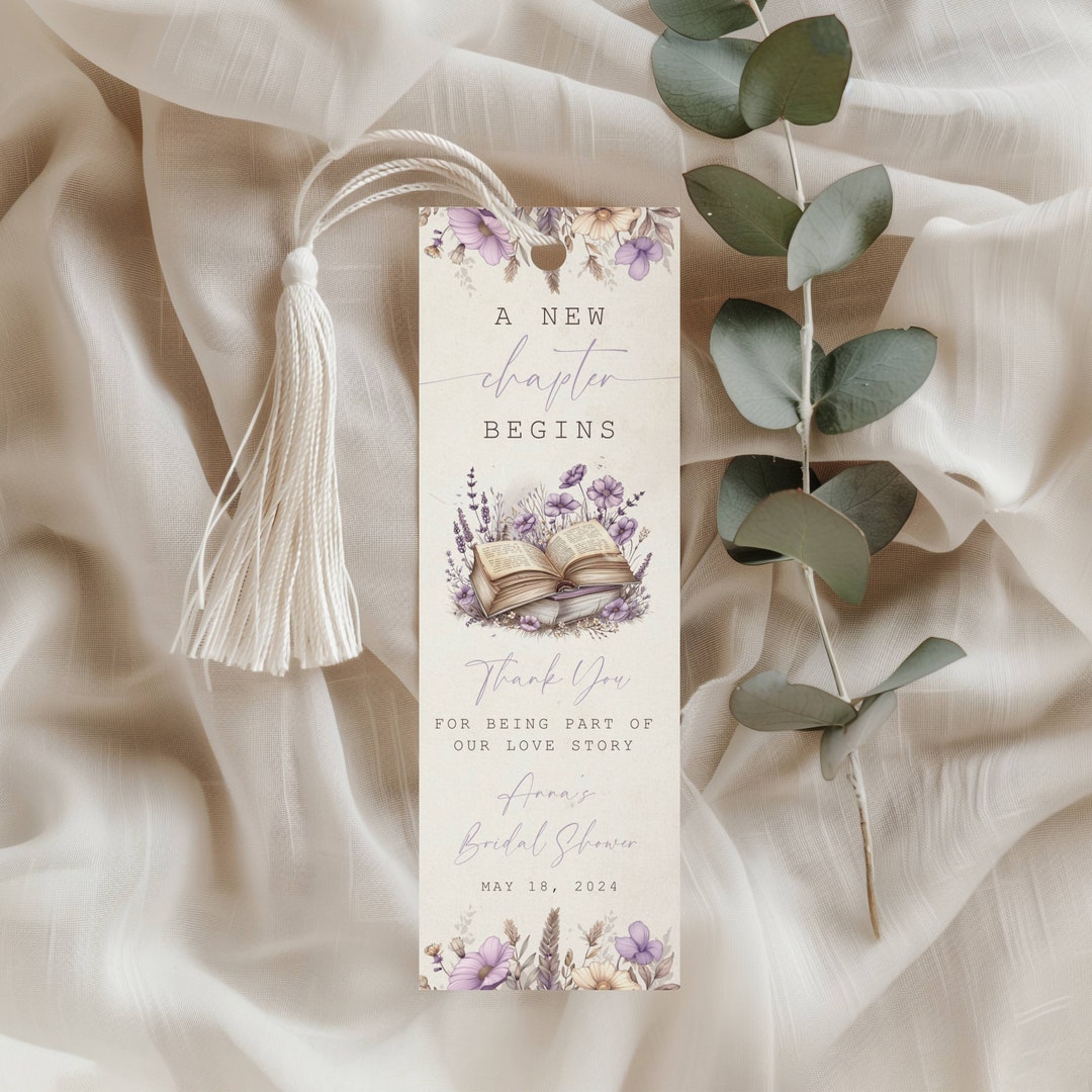 Bridal Shower Bookmark Book Theme. New Chapter Begins Love Story ...