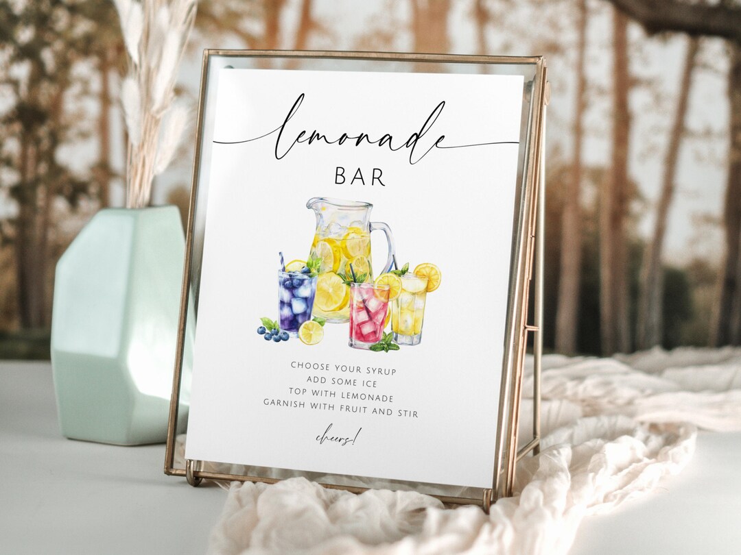 Graduation Party Lemonade Bar Sign. Grad Party Drink Station Table ...