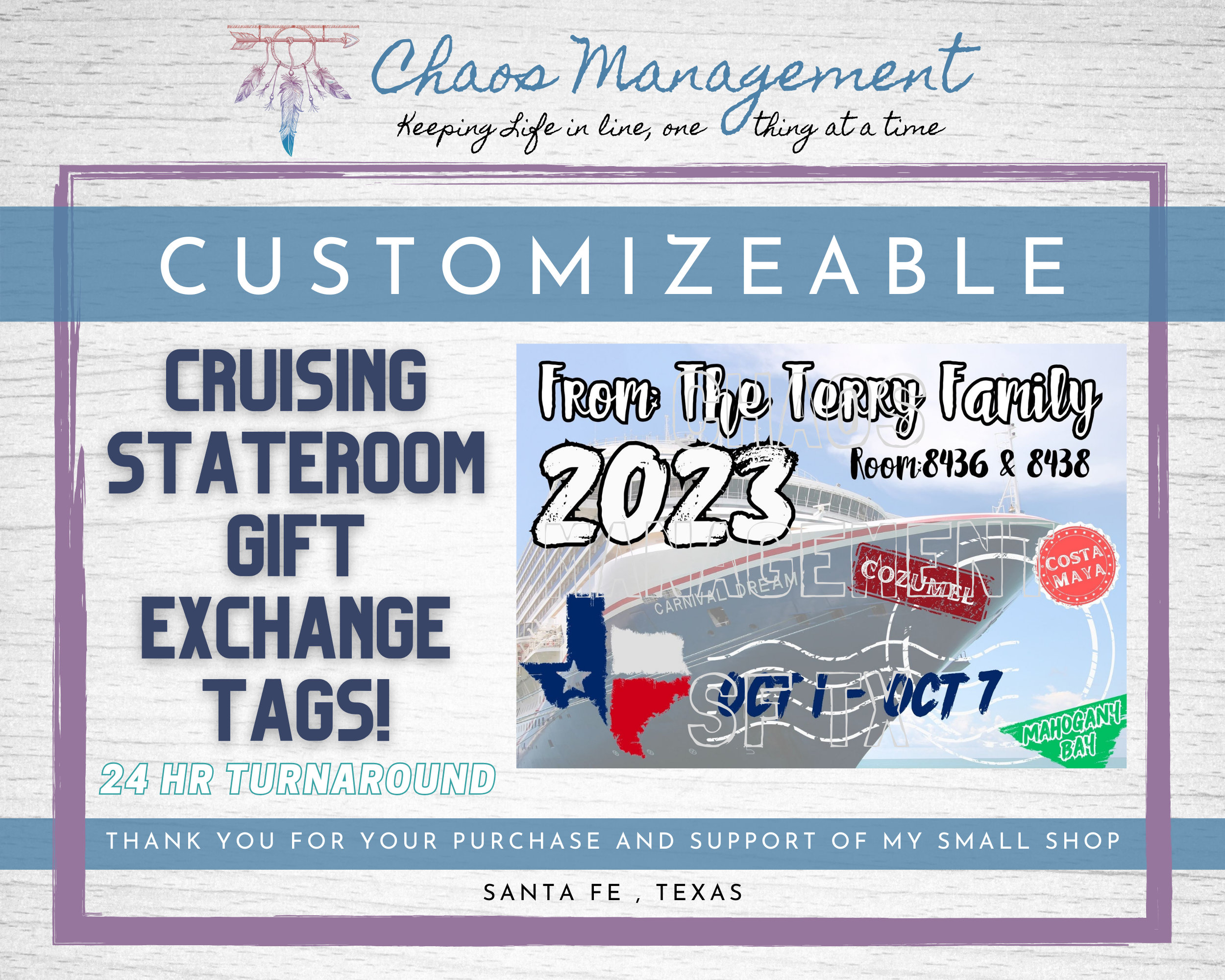 Cruise Gift Exchange Tag - Etsy