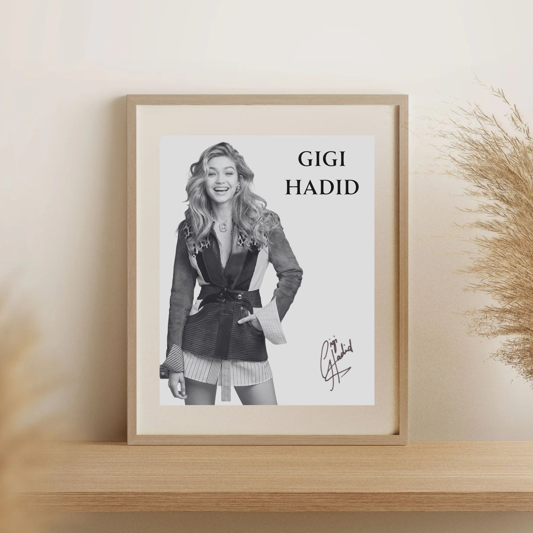 Gigi Hadid Poster With Autograph-digital Product - Etsy