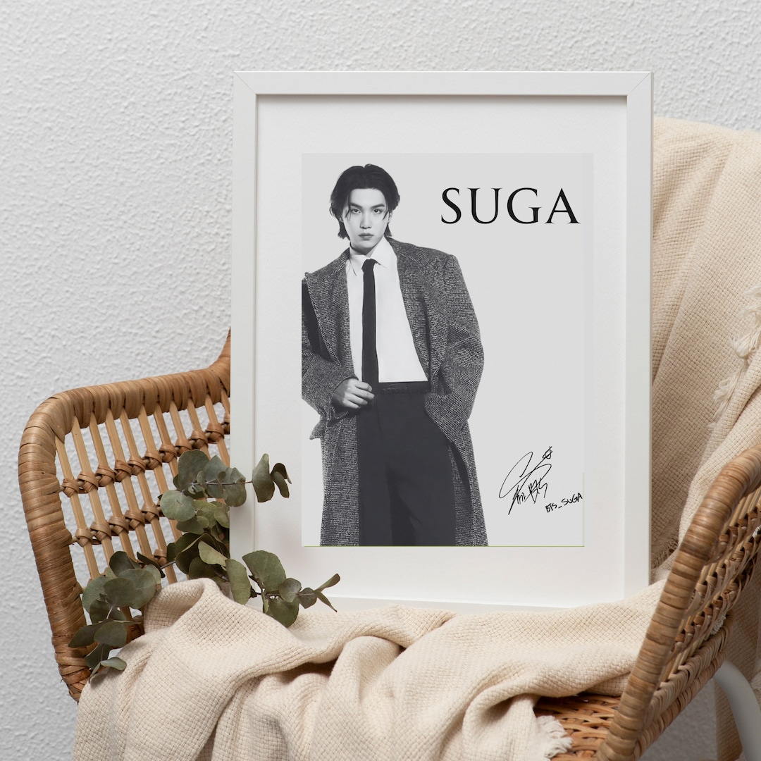 BTS Suga Poster With Autograph - Etsy UK