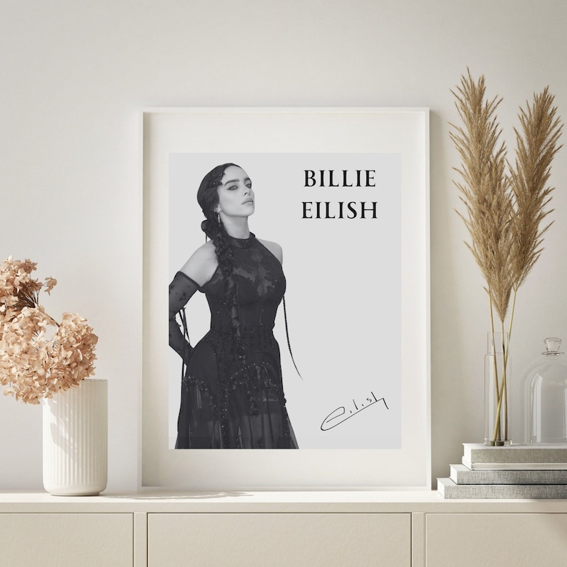 Billie Eilish Poster With Printed Autograph-digital Product - Etsy