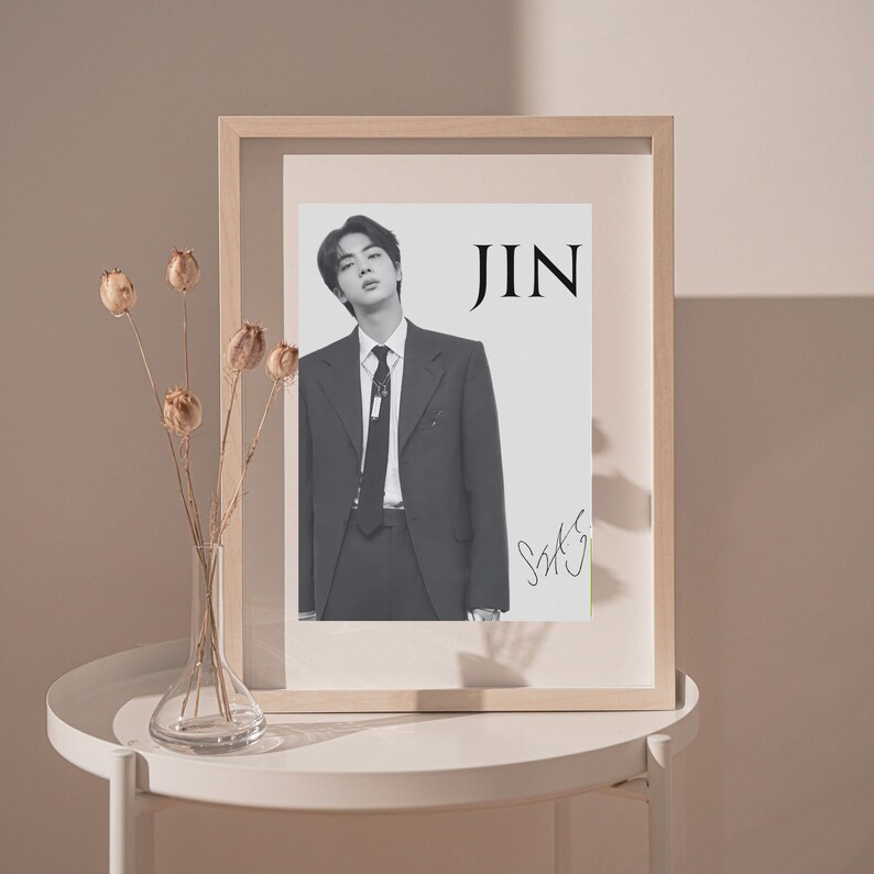 BTS Jin Poster With Autograph Digital Product - Etsy