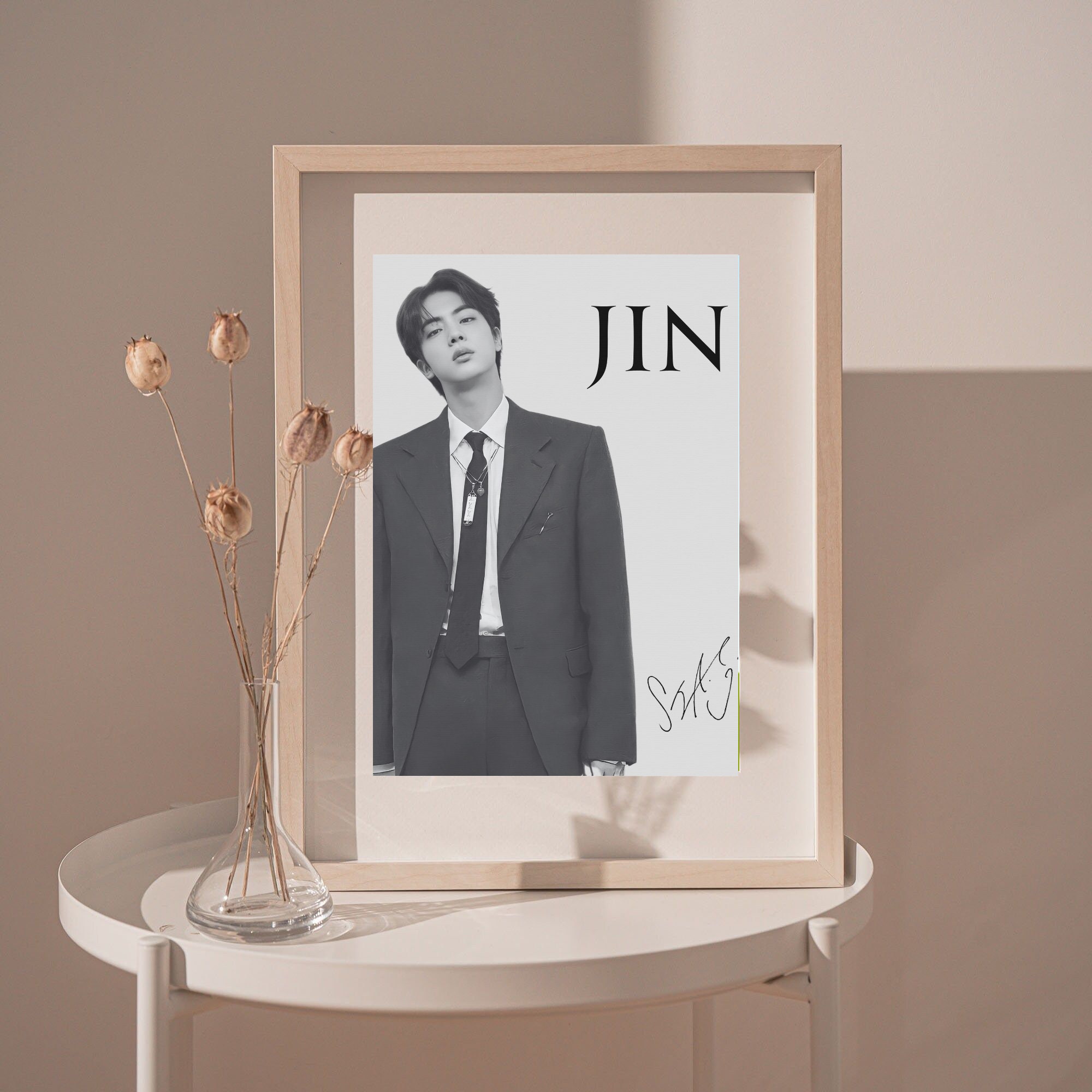 BTS Jin Poster With Autograph Digital Product - Etsy