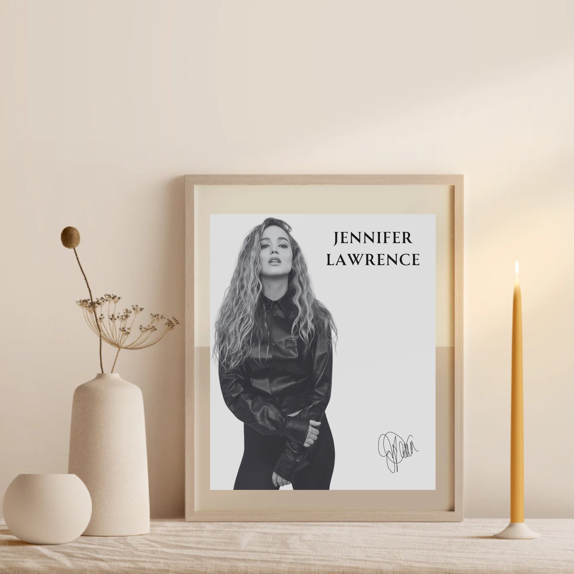 Jennifer Lawrence Poster With Printed Autograph-digital Product - Etsy