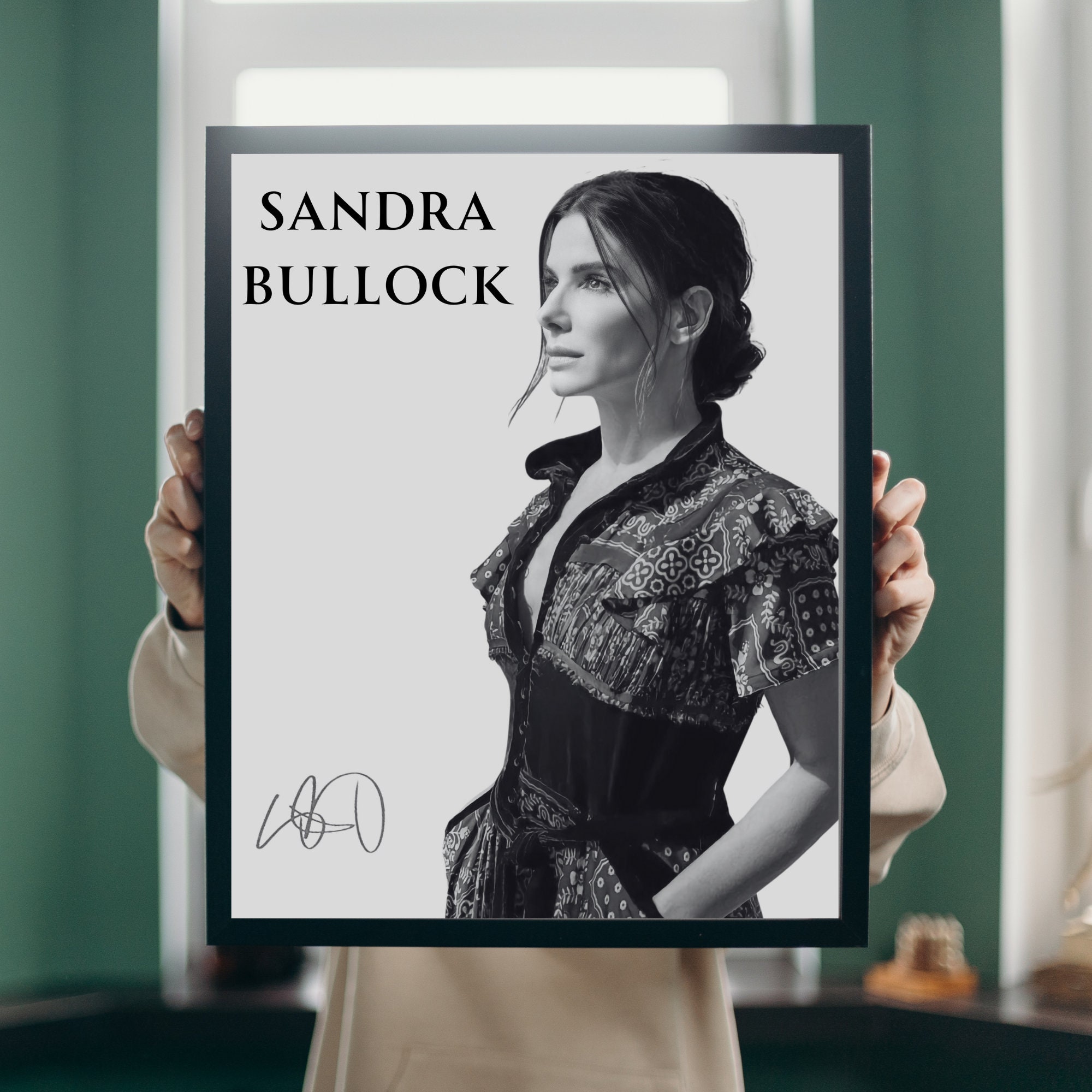 Sandra Bullock Poster With Autograph-digital Product - Etsy