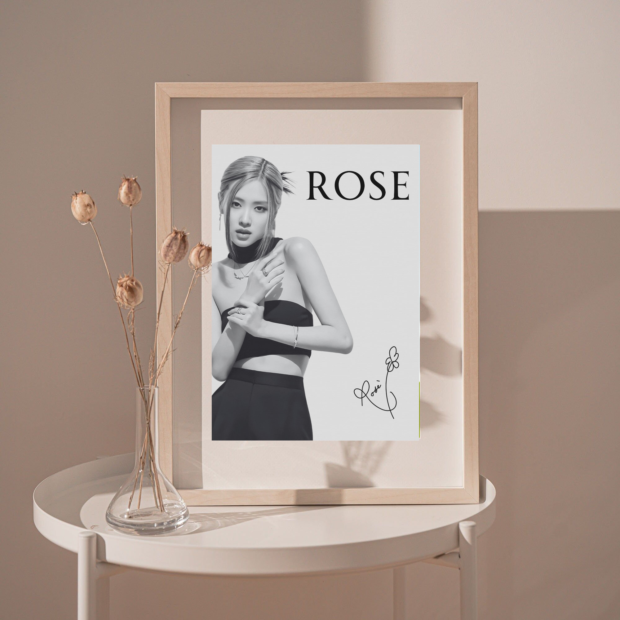 Blackpink Rose Poster With Autograph Digital Product - Etsy