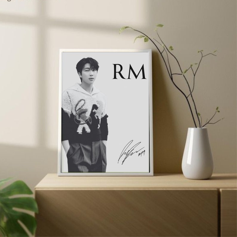 BTS RM Poster With Autograph Digital Product - Etsy