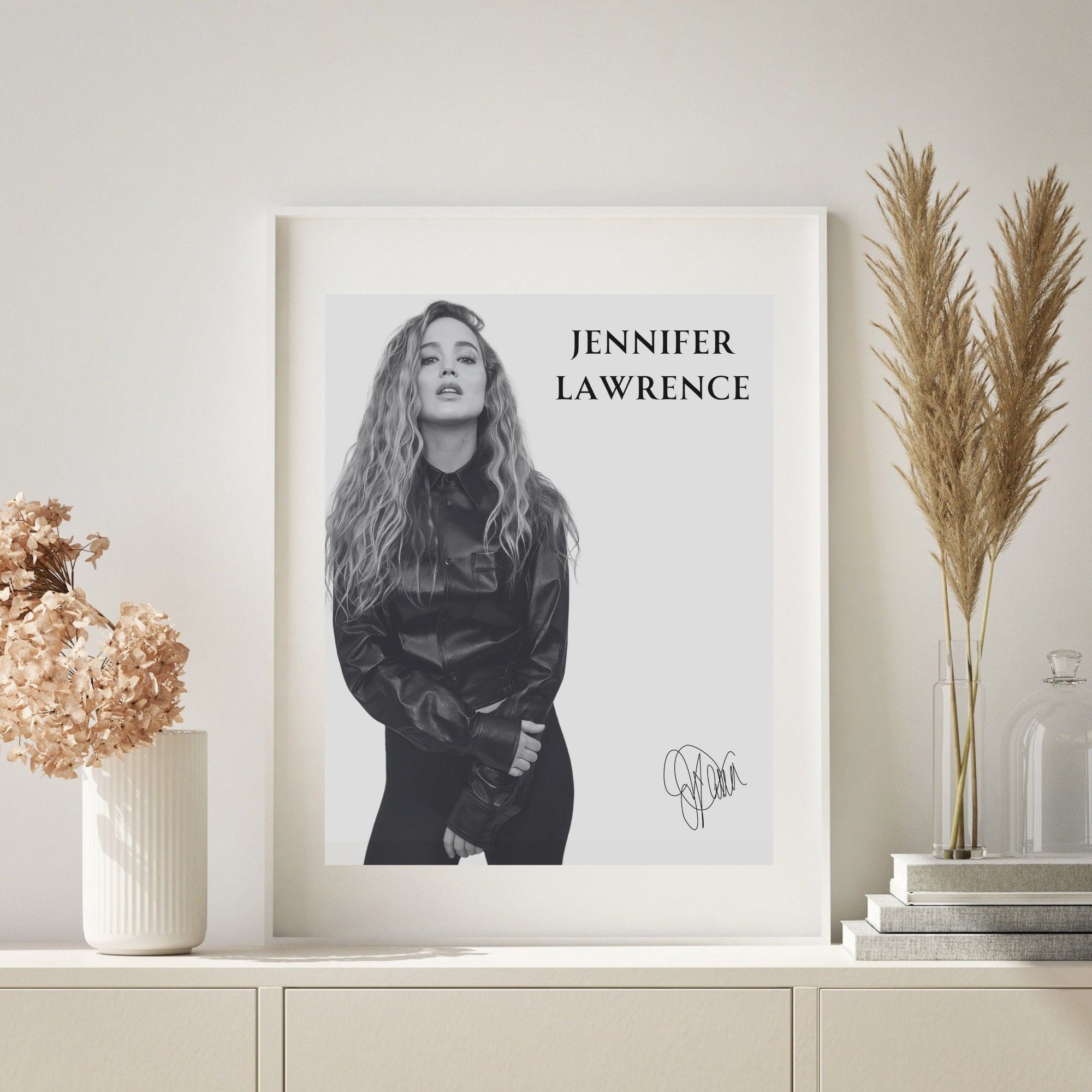 Jennifer Lawrence Poster With Printed Autograph-digital Product - Etsy
