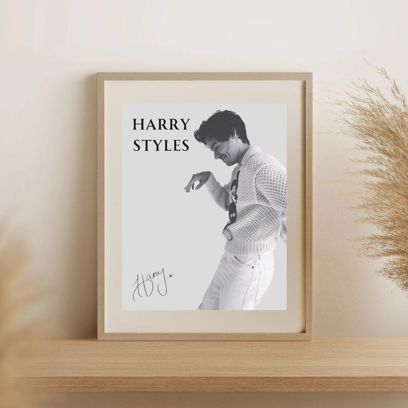 One Direction Harry Styles Poster With Autograph - Etsy