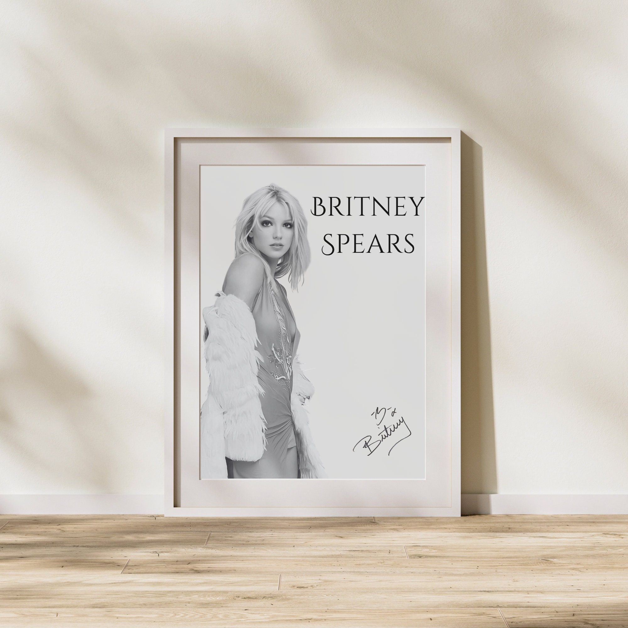 Britney Spear Poster With Digital Autograph-digital Product - Etsy