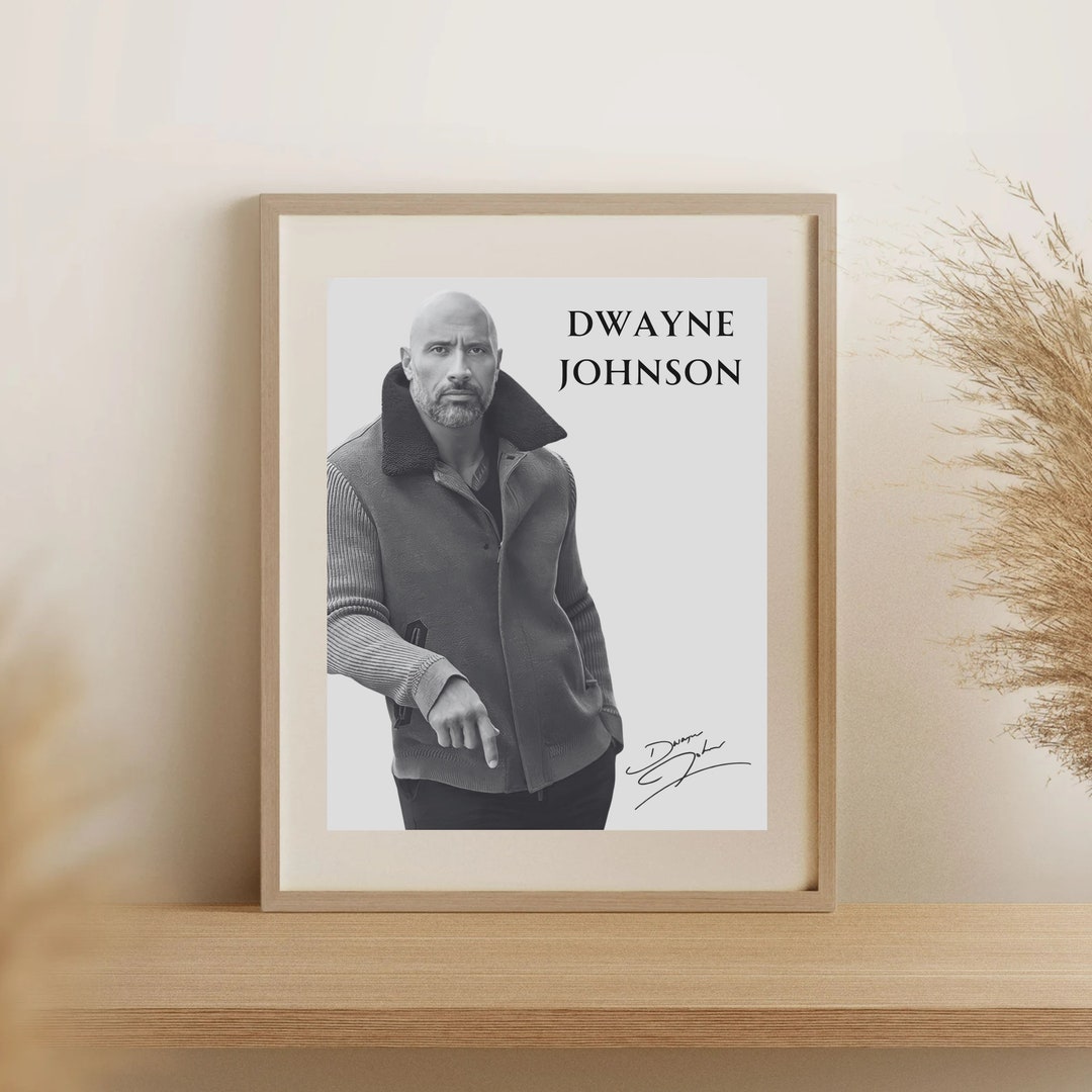 Dwayne Johnson Poster With Printed Autograph-digital Product - Etsy