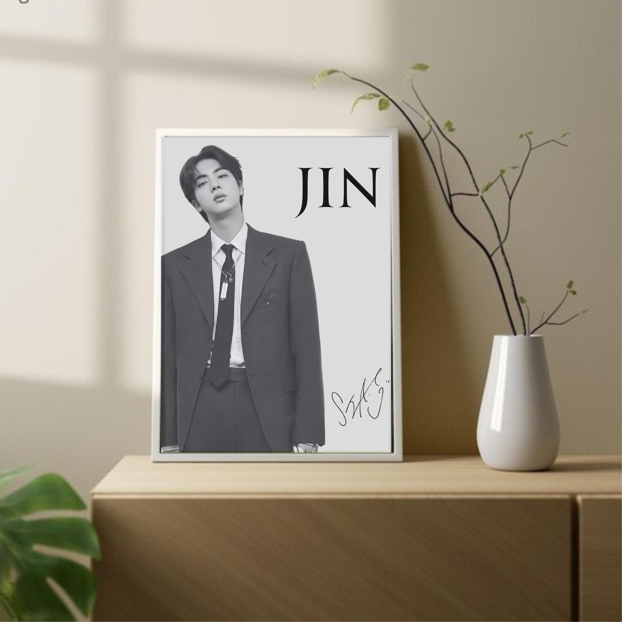 BTS Jin Poster With Autograph Digital Product - Etsy