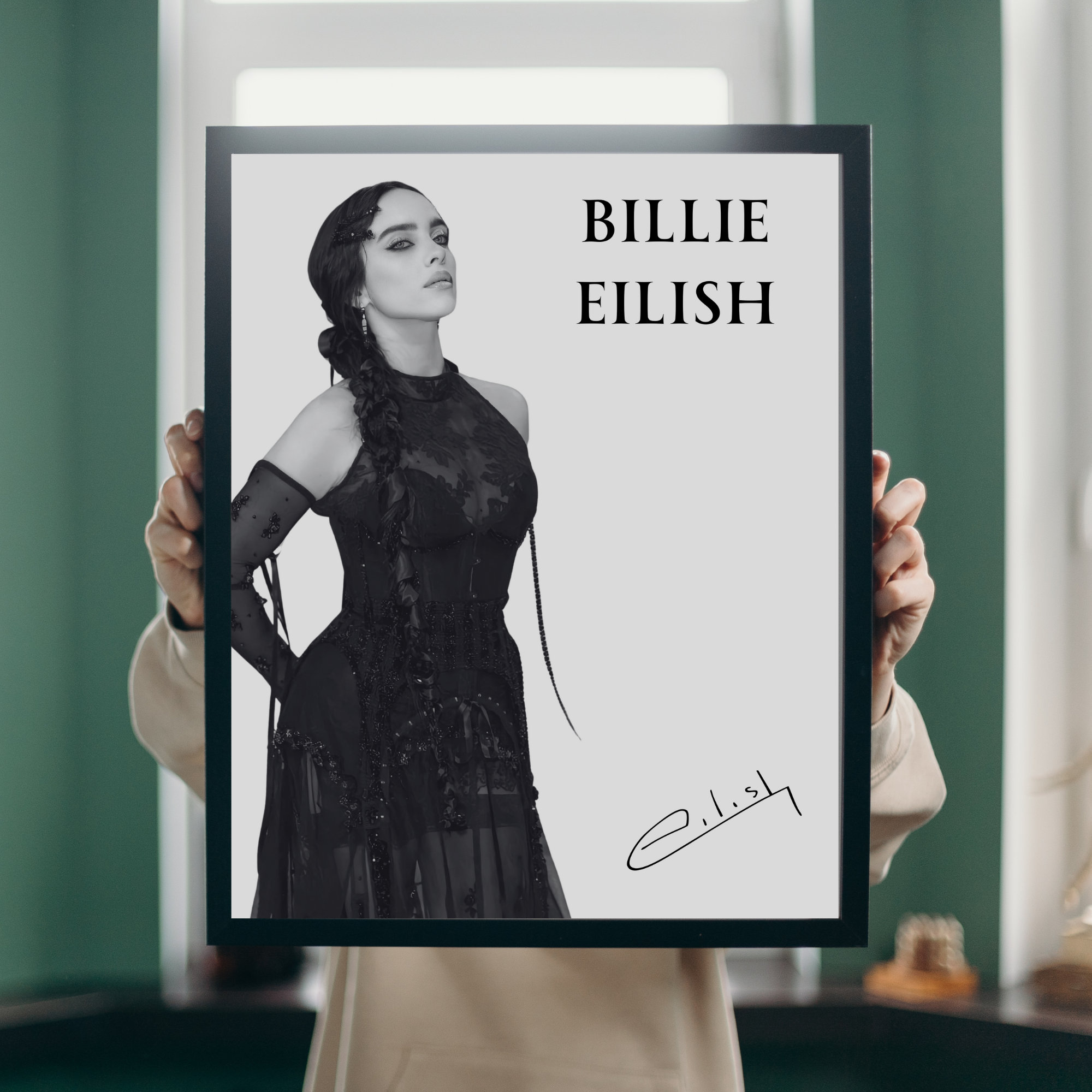 Billie Eilish Poster With Printed Autograph-digital Product - Etsy
