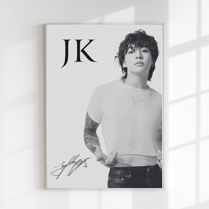 BTS Jungkook Poster With Autograph-digital Product - Etsy