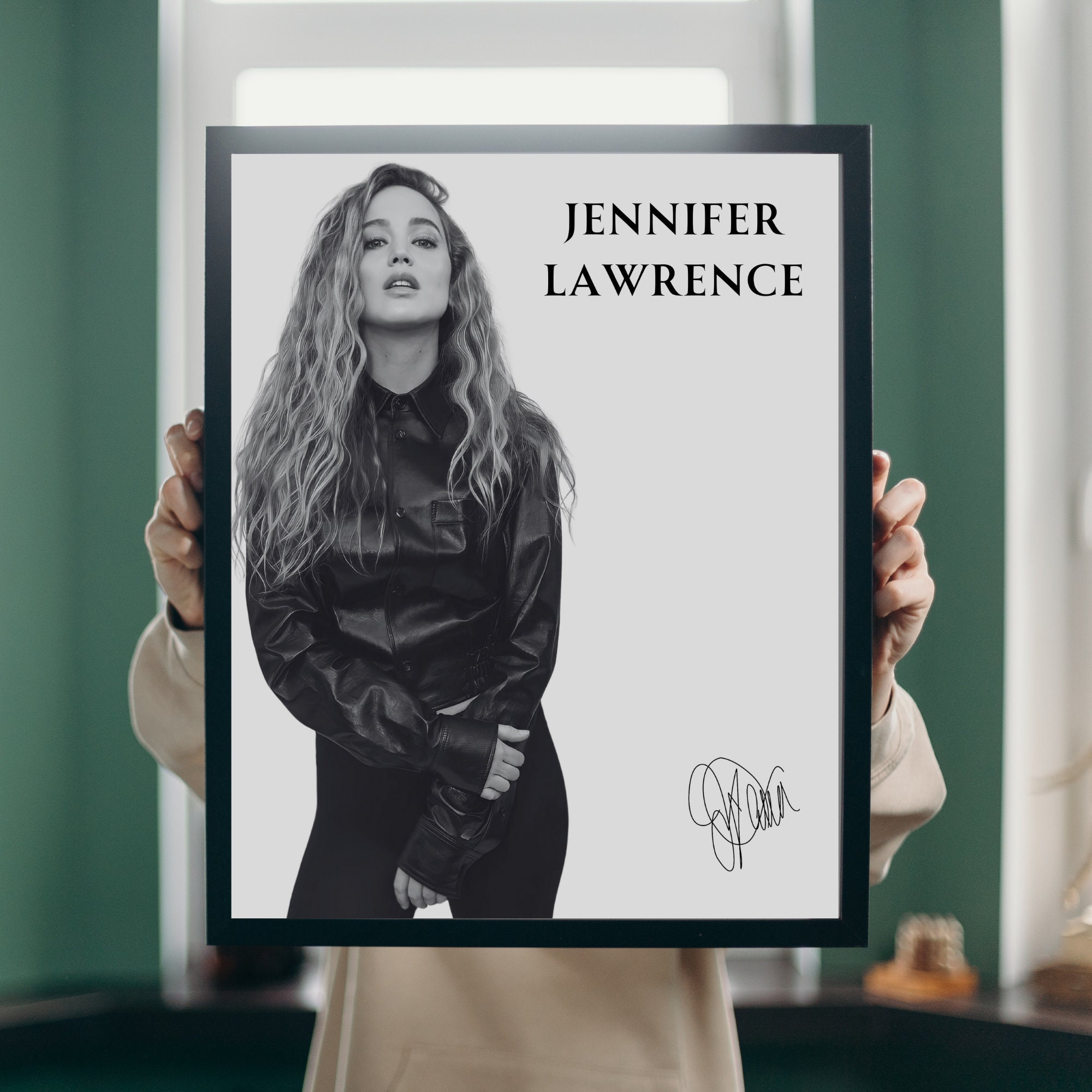 Jennifer Lawrence Poster With Printed Autograph-digital Product - Etsy