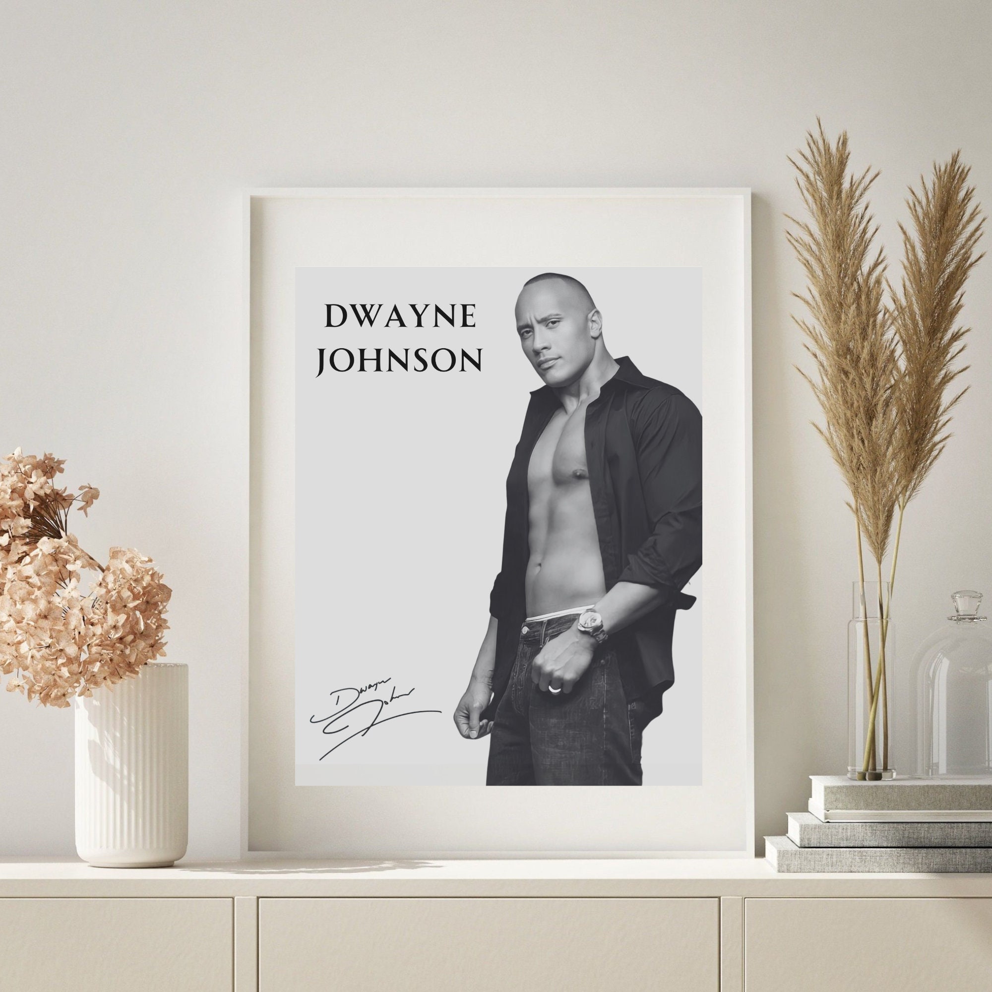 Dwayne Johnson Poster With Autograph-digital Product - Etsy