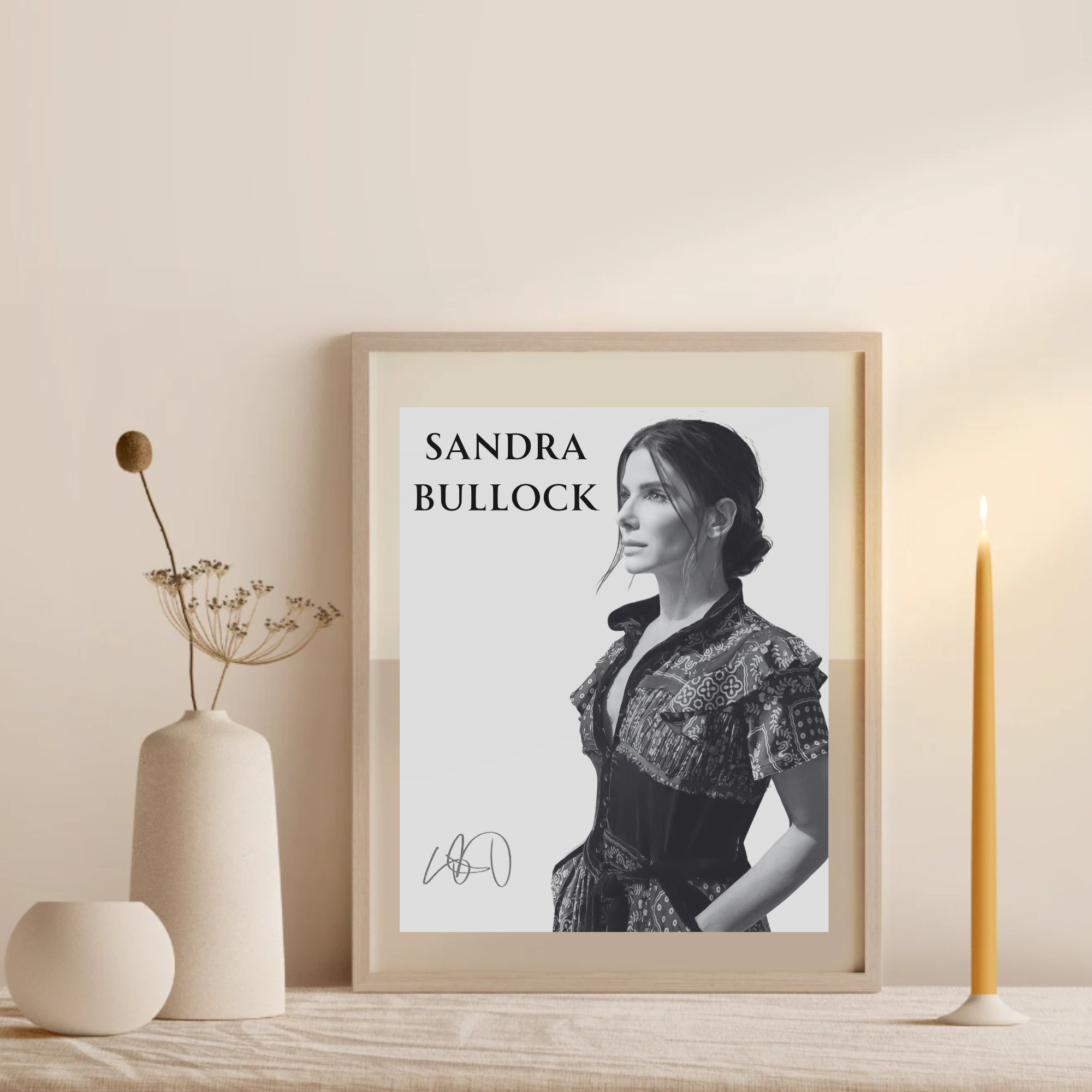 Sandra Bullock Poster With Autograph-digital Product - Etsy