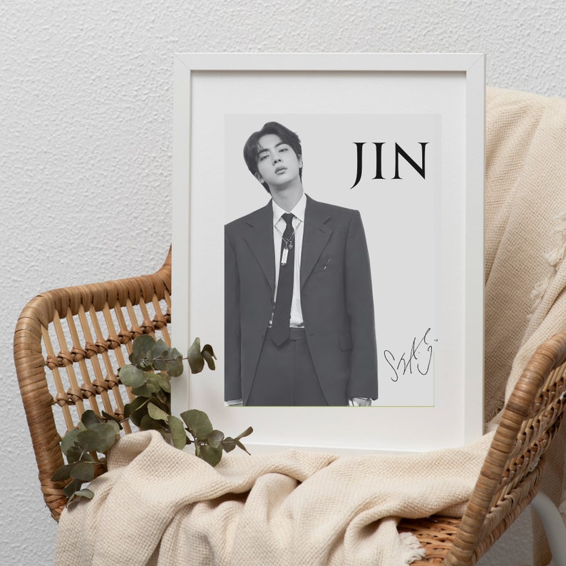 BTS Jin Poster With Autograph Digital Product - Etsy