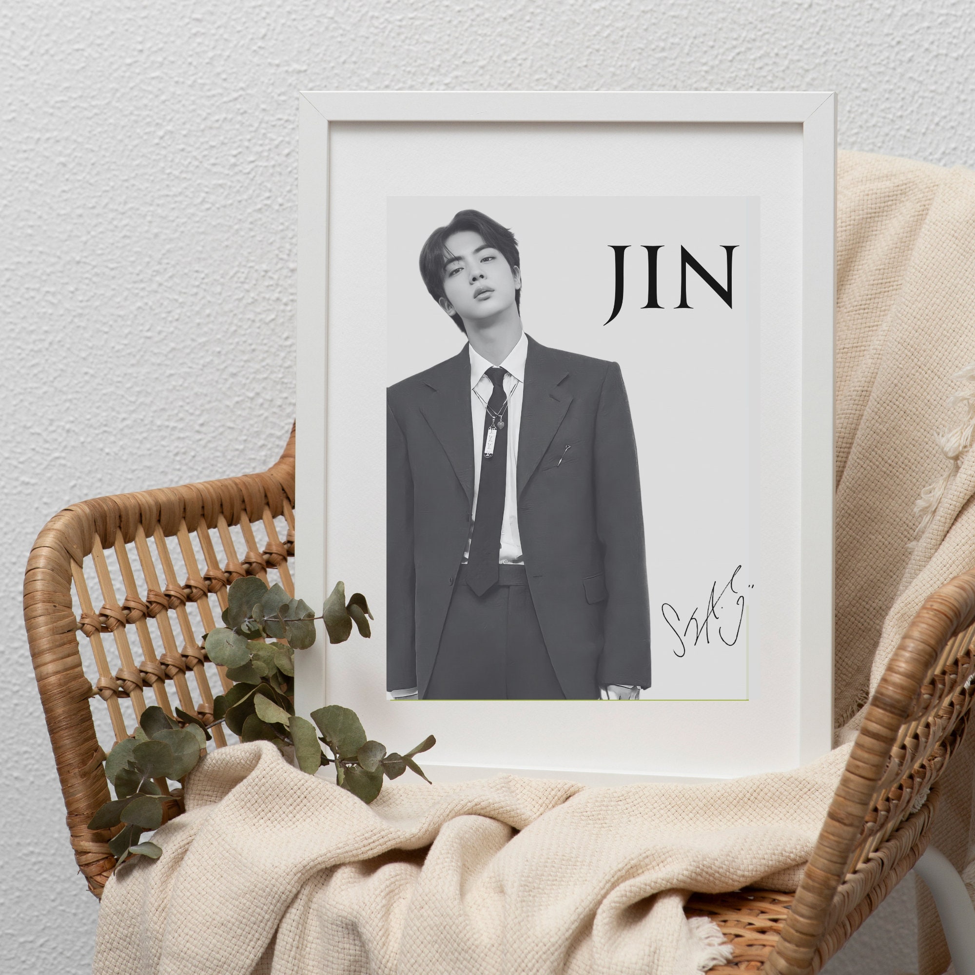 BTS Jin Poster With Autograph- Digital Product - Etsy
