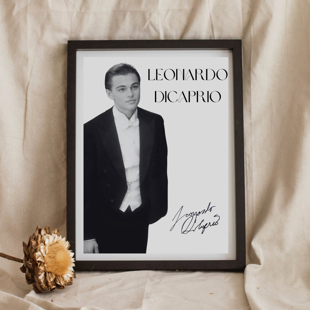 Leonardo Dicaprio Poster With Digital Autograph-digital Product - Etsy