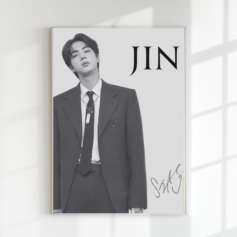 BTS Jin Poster With Autograph Digital Product - Etsy